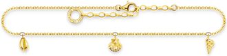 Thomas Sabo Thomas Sabo Fußkette Muscheln Recyceltes 925 Silber 18k Vergoldung 22,00-27,00 cm AK0037-413-39-L27V
