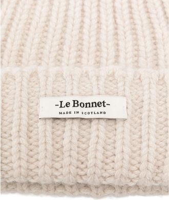 Le Bonnet LBL-034 Ribbed Knit Lambswool Beanie - Beige
