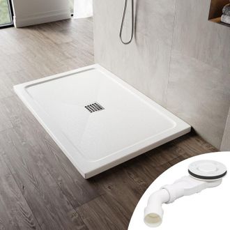 Sonni Quadratische Duschwanne Rutschfeste versenkte Duschwanne SMC Quick drain design 1000x800 mm mit Ablaufgarnitur