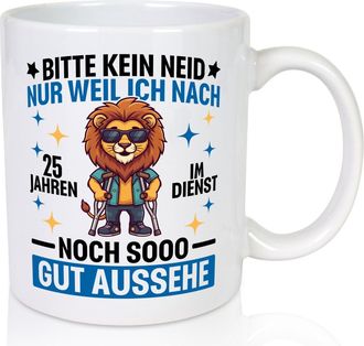 Generic 25 Jahre im Dienst | Arbeitsjubiläum | Arbeit - Tasse Weiss - Kaffeetasse/Geschenk/Familie