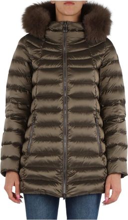 Colmar Femme, Vestes, Brun, Taille: 44 FR Veste Matelassée de Luxe avec Détail en Fourrure