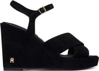 Tommy Hilfiger Sandalen Suede Wrapped High Wedge FW0FW09218 Schwarz