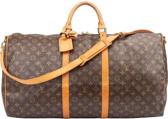 Louis Vuitton Crossbody Bags - Louis Vuitton Canvas Monogram Keepall 60 Bandoulie - Gr. unisize - in Braun - f&uuml;r Damen