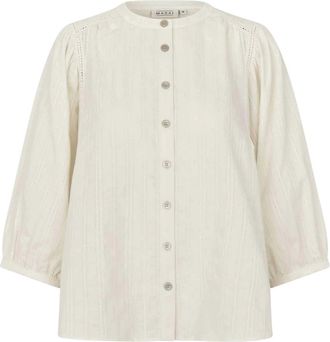 Masai Femme, Blouses et Chemises, Blanc, Taille: 42 FR Blouse &agrave; manches 3/4