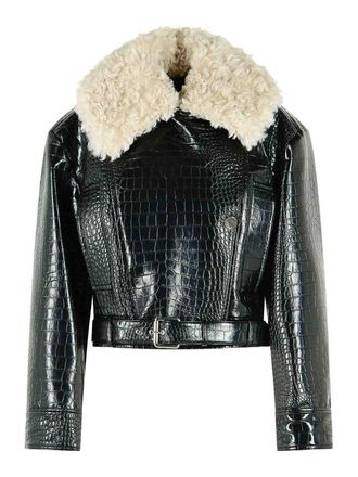 Sportmax Lederjacke - Schwarz