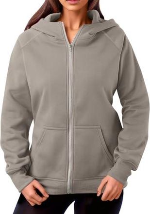 Generic Vestes pour femmes 2026 &agrave; la mode avec fermeture &eacute;clair et poche pour lautomne et lhiver, kaki, XXL