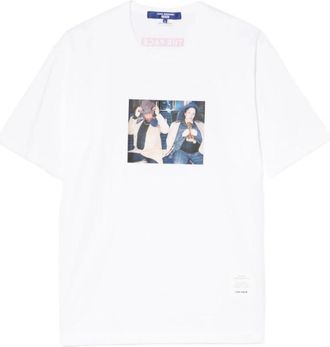 Junya Watanabe Homme, Tops, Blanc, Taille: L T-shirt &agrave; imprim&eacute; graphique
