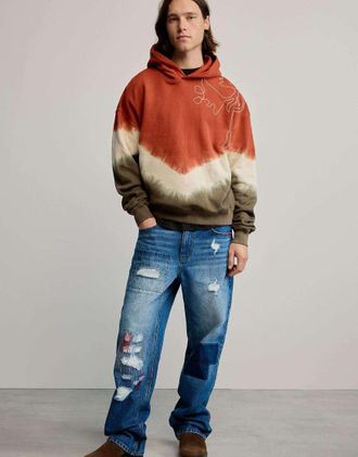 Desigual Batik-Sweatshirt in Orange