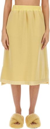 Jil Sander Virgin Wool Midi Skirt - Yellow