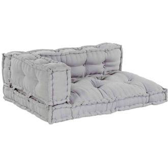 vidaXL Coussin de canap&eacute; sur palette 3 pcs Gris tissu Vidaxl
