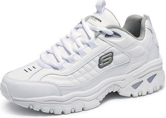 Skechers Baskets de Sport &agrave; Lacets pour Homme Afterburn - Blanc - Blanc