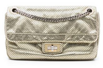 Chanel Hobo Bags - Medium Reissue Perforated Calfskin Drill Flap - Gr. unisize - in Gold - f&uuml;r Damen