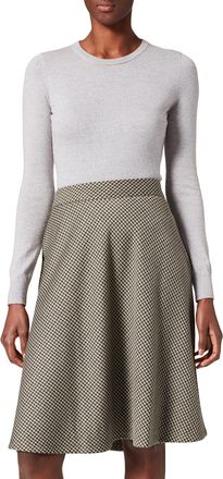 Tom Tailor Damen 1029690 Ausgestellter Rock mit Karomuster, 28373-Beige Green Small Check, 38