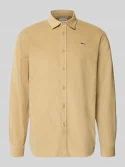 Lacoste Regular Fit Cordhemd mit Logo-Stickerei