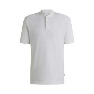 HUGO BOSS Hugo - H-Pratt 120 Poloshirt f&uuml;r Herren, Ohne Kragen (Wei&szlig;)