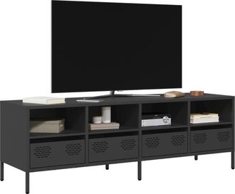 vidaXL Meuble tv noir 135x39x43,5 cm acier lamin&eacute; &agrave; froid Vidaxl