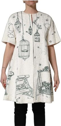 Dolce & Gabbana Femme, Vestes, Multicolore, Taille: 34 FR Veste Manteau Imprim&eacute; Jardin Jacquard