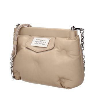 Maison Margiela Womens Beige Leather Crossbody Bag