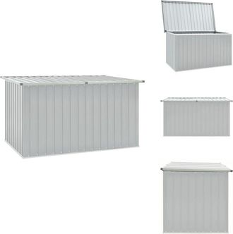 vidaXL Gartenbox Grau 171x99x93 cm - Gartenbox - Stahltrennwand - Gartenschuppen - Außenaufbewahrung - Wetterfest
