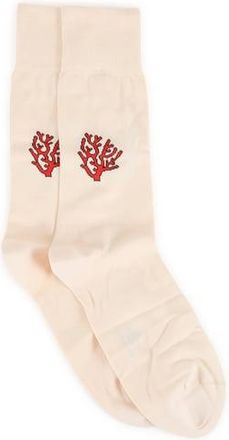 Au Printemps Paris Chaussettes hautes imprim&eacute; corail en coton m&eacute;lang&eacute;