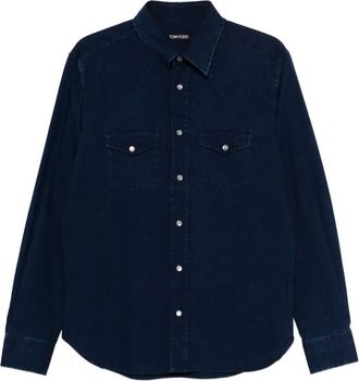 Tom Ford chest-pocket shirt - Blau