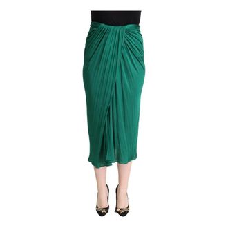 Dolce & Gabbana Dunkelgr&uuml;ner Plissierter Midi-Rock - - Skirts - Damen - Gr&uuml;n - 2XS