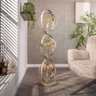 M&S Collection Lampadaire 3 lampes rotatives 40x30x124 cm en m&eacute;tal beige - SYBIL