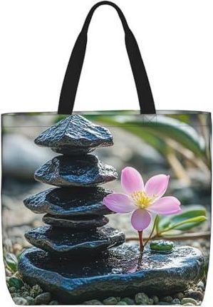 Generic Fleur De La Tour De Pierre Noire Sac A Main Femmes Imperm&eacute;able Tote Bag R&eacute;utilisable Sac Fourre-Tout Pour Travail Shopping Quotidienne