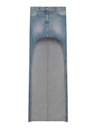 Courr&egrave;ges Jupe Midi - Bleu