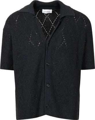 Laneus Homme, Chemises, Noir, Taille: L Chemise Tricot&eacute;e