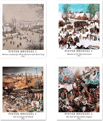 Berkin Arts Kunstdruck Ungerahmt Klassische Mythologie Historisch Bilder Set von 4, Poster Gr&ouml;&szlig;e: 20x25 cm Premium Kunstpapier Wanddeko Wildnis Neugierige Landsch