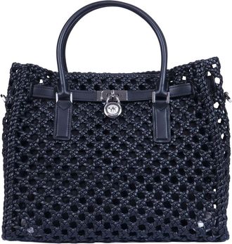 Michael Kors Femme, Sacs, Noir, Taille: ONE Size Woven Padlock Tote Bag