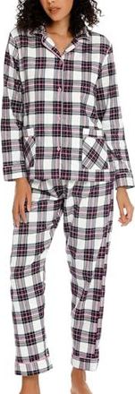 Mia Lucce Pyjamas pour femmes, pyjamas pour femmes, ensembles de pyjama en coton, vêtements de nuit pour femmes, Grille rouge vin, M