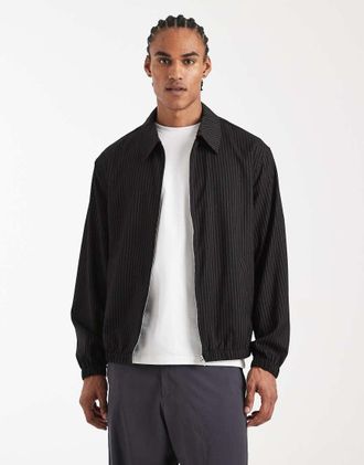 Asos Veste &agrave; fines rayures - Noir