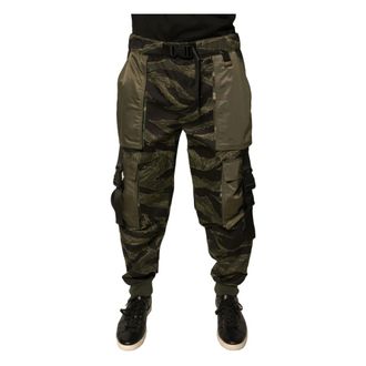 Dolce & Gabbana Femme, Pantalons, Vert, Taille: L Cotton Jogger Cargo Pants