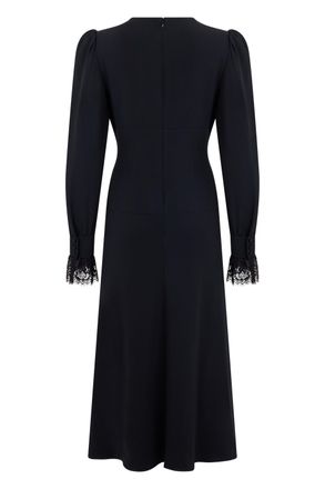 Alessandra Rich Womens Midi Dress Cotton, Black