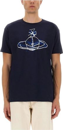 Vivienne Westwood Homme, Tops, Bleu, Taille: L T-shirt classique en coton