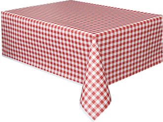 Unique Kunststoff-Tischdecke - 2, 74 m x 1, 37 m - Rotes Gingham, 54 x 108