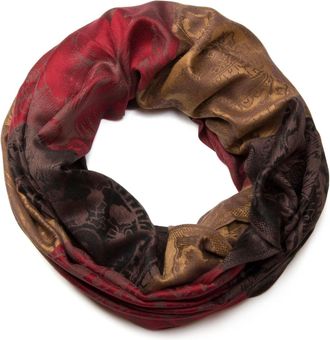 styleBREAKER Schlauchschal Loop mit Hibiskus Bl&uuml;ten und Paisley Muster