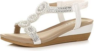 Ajvani Femmes talon compensé moyen diamant sandales à bride arrière salomé pointure 7 40