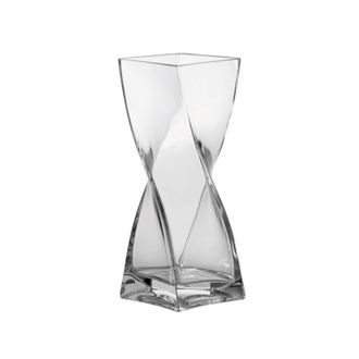 Leonardo Leonardo Volare Vase, geschwungene dynamisch geformte Blumenwase mit massivem Eisboden, handgefertigtes Klarglas, H&ouml;he 30 cm, 014103