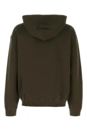 Jil Sander Mens Olive Green Cotton Sweatshirt 312 Exterior: Felpe Sweater
