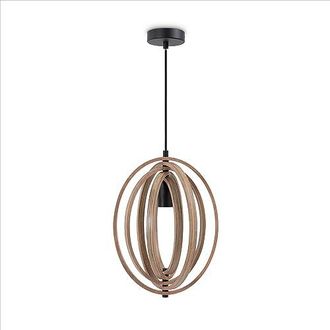 Paco Home Suspension D&eacute;co Salon Luminaire Salle &Agrave; Manger Lampe Chambre &Agrave; Coucher Abat-Jour Bois E27, Type de lampe:Lampe &agrave; suspension - Type 2, Couleur:Bois