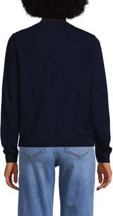 Lands End Merino-Cardigan, Damen, Gr&ouml;&szlig;e:XS petite, Blau, Wolle, by Lands End