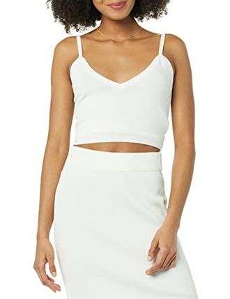 The Drop Roni Débardeur de survêtement court à encolure en V Pull pour Femme, Ivoire, L