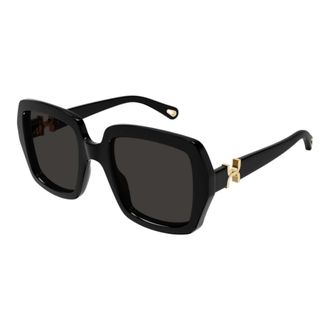 Chlo&eacute; Klassische quadratische Sonnenbrille mit ikonischem Detail - - Accessories - Damen - Schwarzk - 52 MM