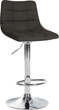 Clp Barhocker Jerry Stoff I Höhenverstellbarer Barstuhl I 360° Drehstuhl Mit Rückenlehne Für Küche Und Lounge, Farbe:dunkelgrau, Gestell Farbe:Chrom