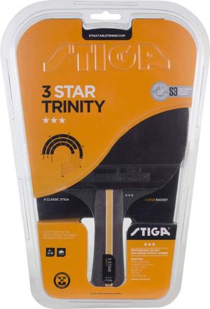 STIGA Sports Stiga 3-Star Trinity Concave Tischtennis-Schläger, Schwarz/Rot, Einheitsgröße