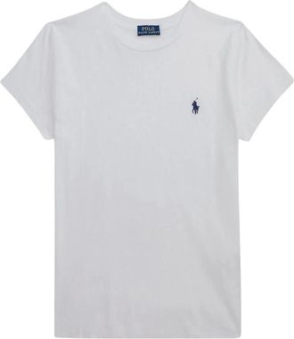 Polo Ralph Lauren Femme, Tops, Blanc, Taille: 40 FR Cotton Jersey Crewneck T-shirt