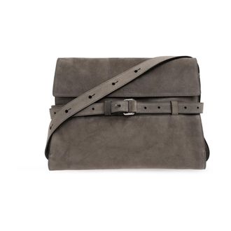 Moschino Tie Me Wildledertasche - - Bags - Herren - Grau - ONE SIZE